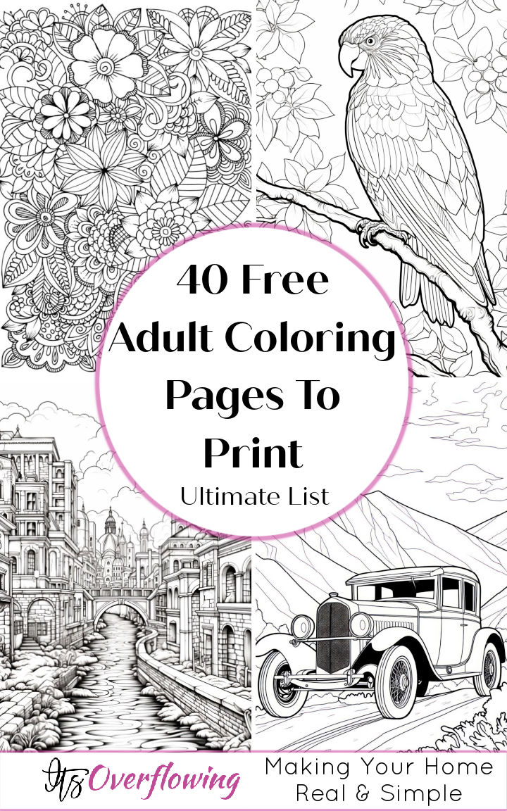 40 Free Adult Coloring Pages with Printable PDF