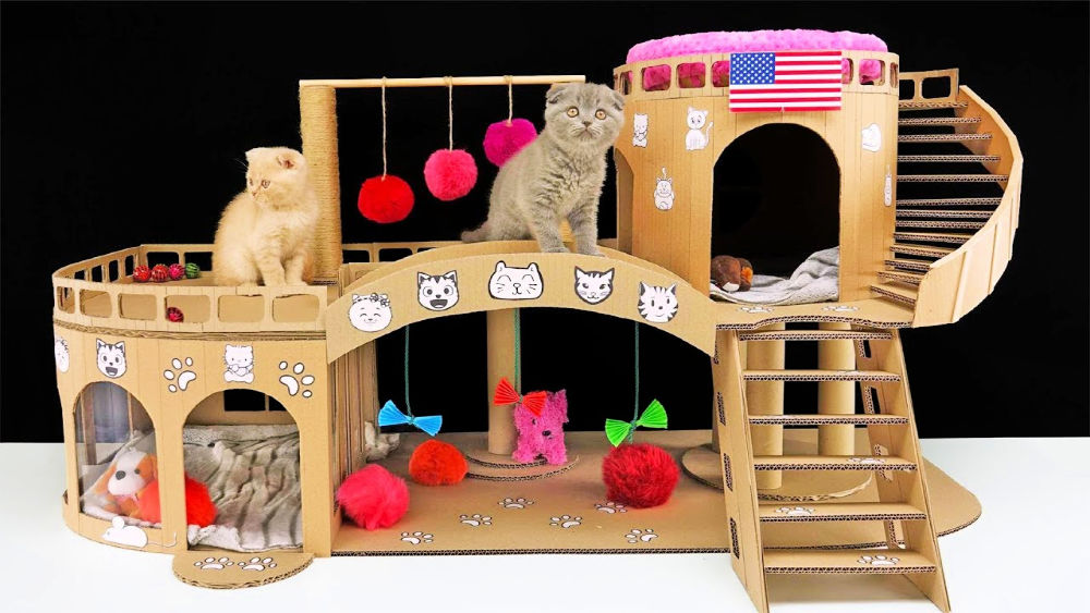 20 Easy DIY Cardboard Cat House Ideas