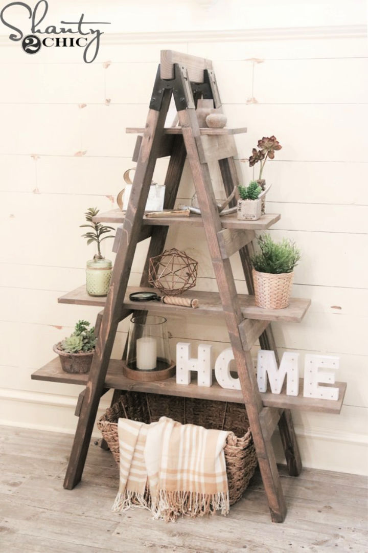 25 Easy DIY Ladder Shelf Plans (How To Build Guide)