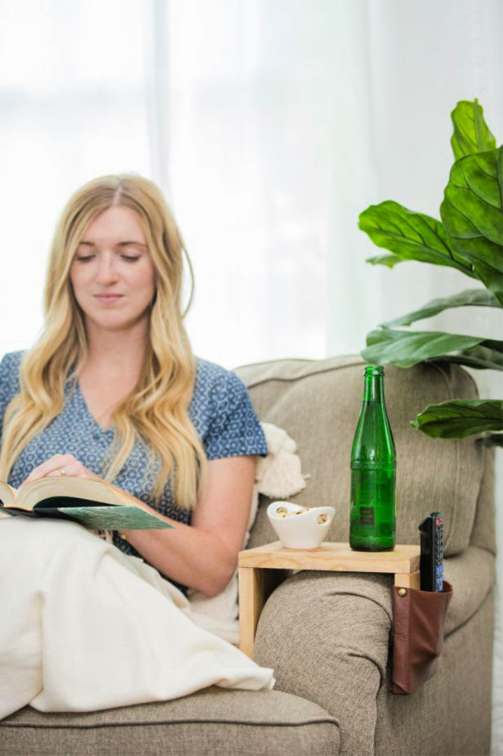 20 DIY Sofa Arm Table Ideas (How To Make Guide)