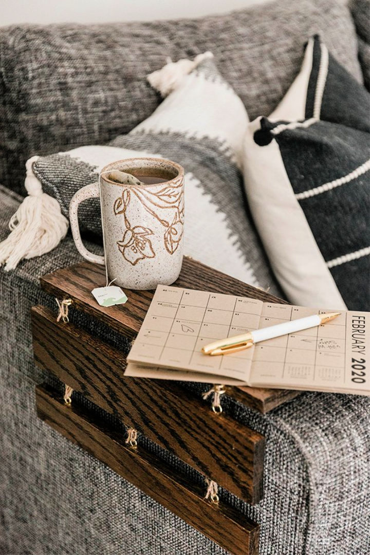 20 DIY Sofa Arm Table Ideas (How To Make Guide)