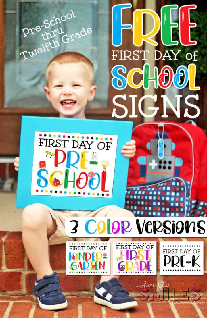 32 Free Printable First Day of School Signs For All Grades