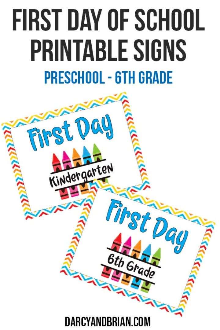 32 Free Printable First Day of School Signs For All Grades