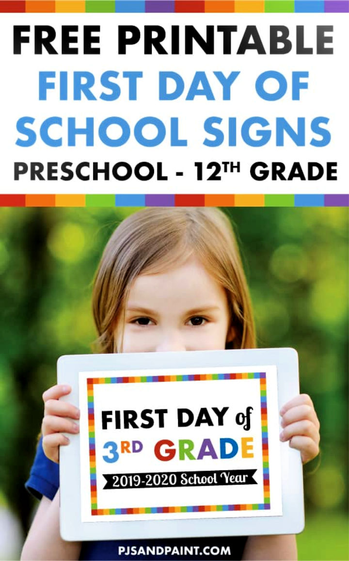 32 First Day Of School Signs (Free Printable & Ideas) 2019-2020