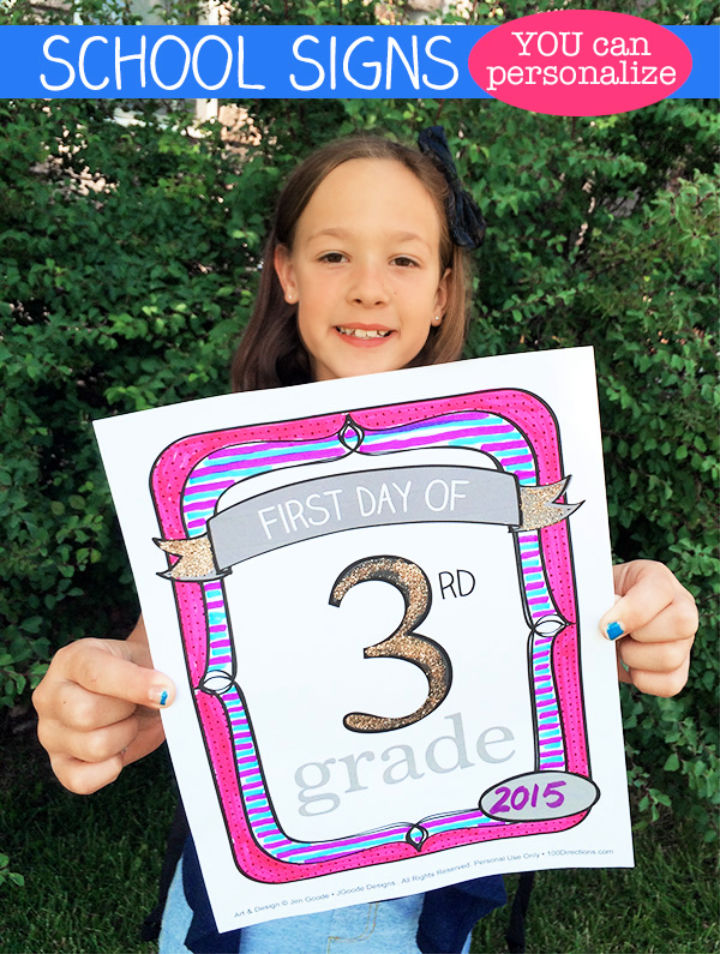 32 Free Printable First Day of School Signs For All Grades