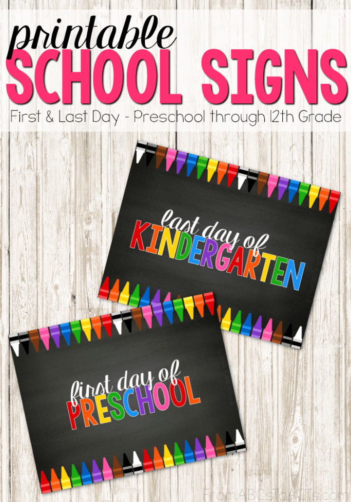 32 Free Printable First Day of School Signs For All Grades