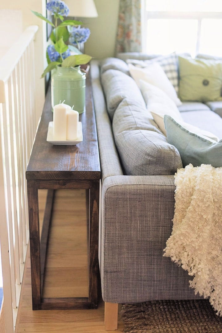 20 Free DIY Sofa Table Plans (Behind the Couch Table)