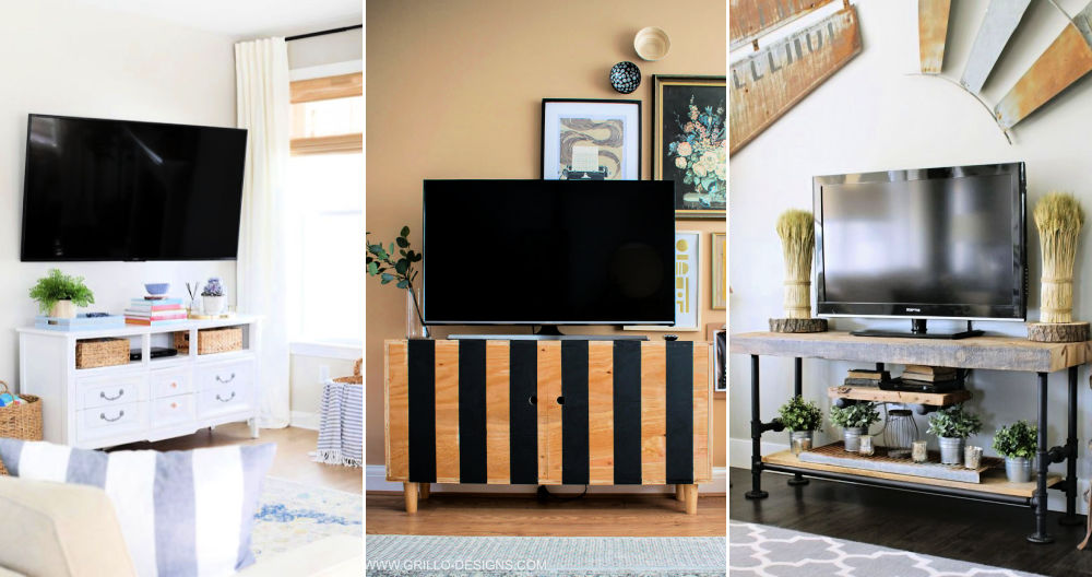 30 Homemade DIY TV Stand Ideas and Plans (How to Build)
