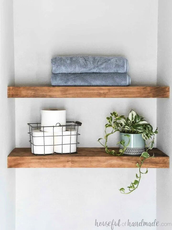15 Easy Bathroom Floating Shelves Ideas You Can Build
