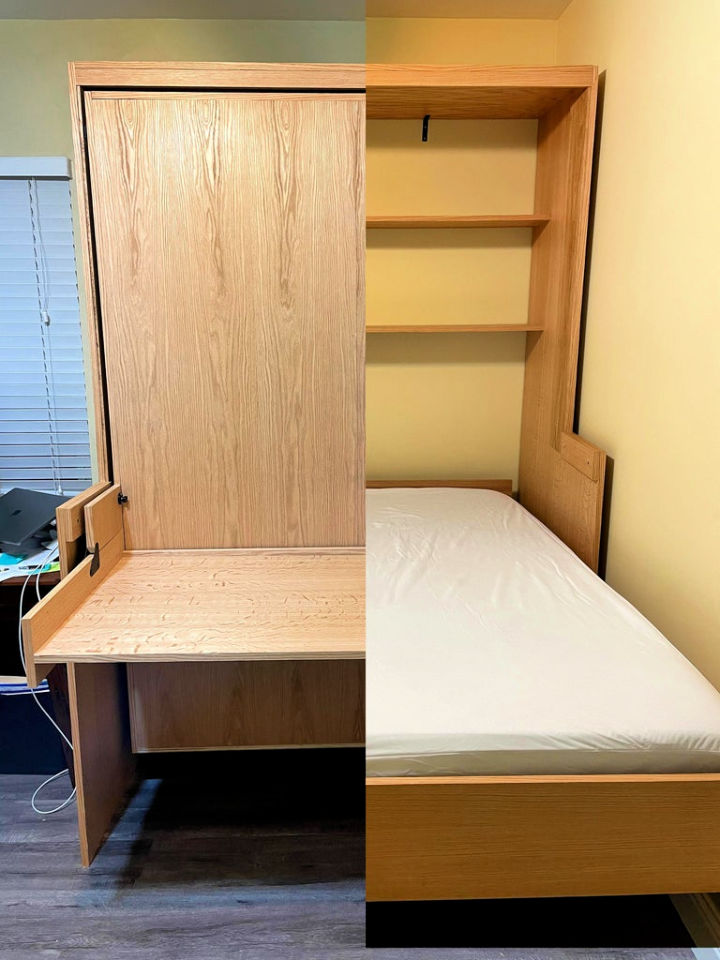 15 Free DIY Murphy Bed With Desk Plans