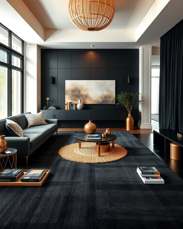 25 Black Carpet Living Room Ideas for a Cozy Atmosphere