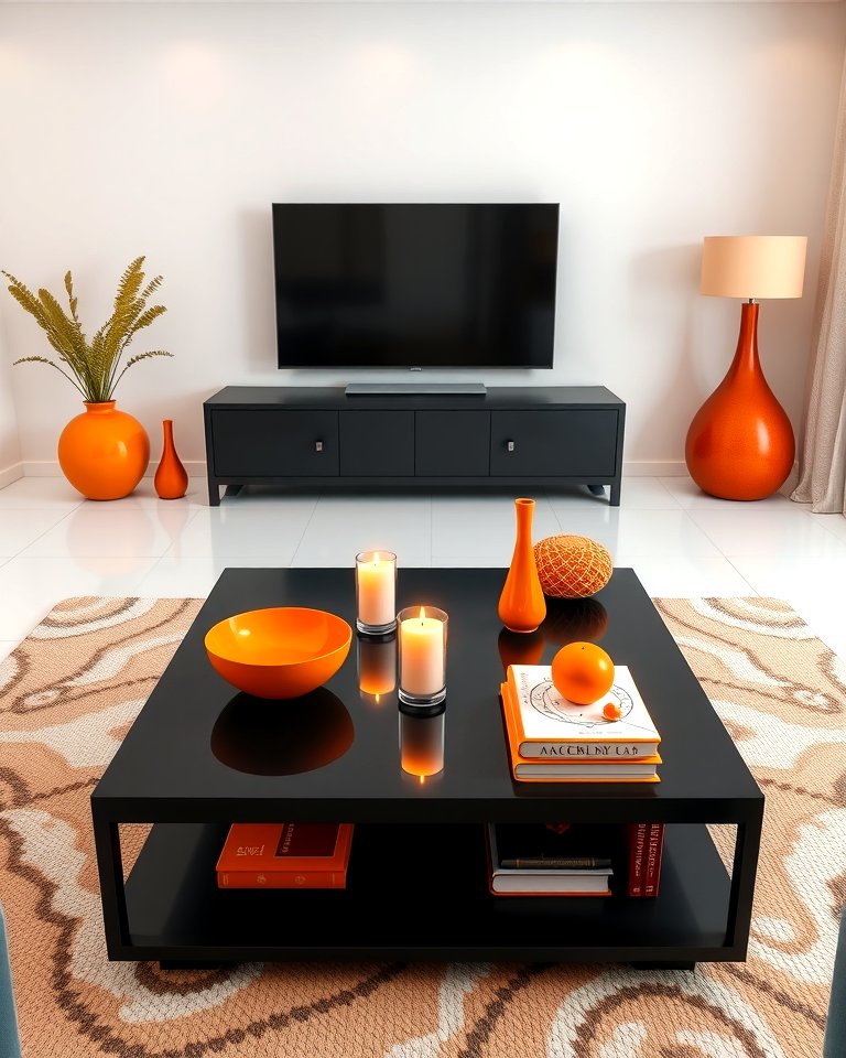 25 Black and Orange Living Room Ideas for a Bold Statement