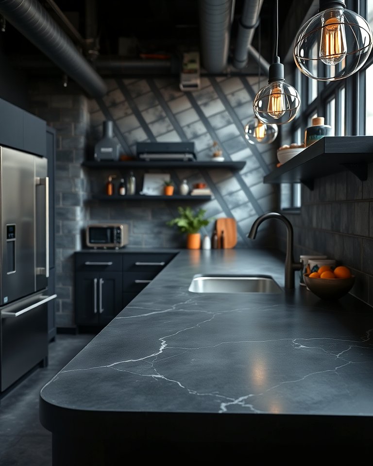 25 Black Kitchen Countertops for a Bold Statement