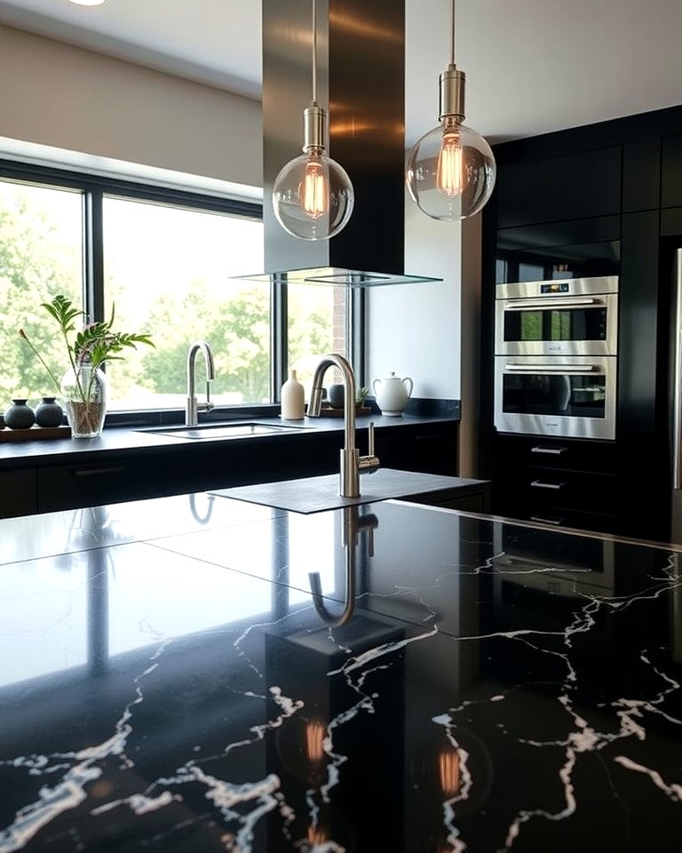 25 Black Kitchen Countertops for a Bold Statement