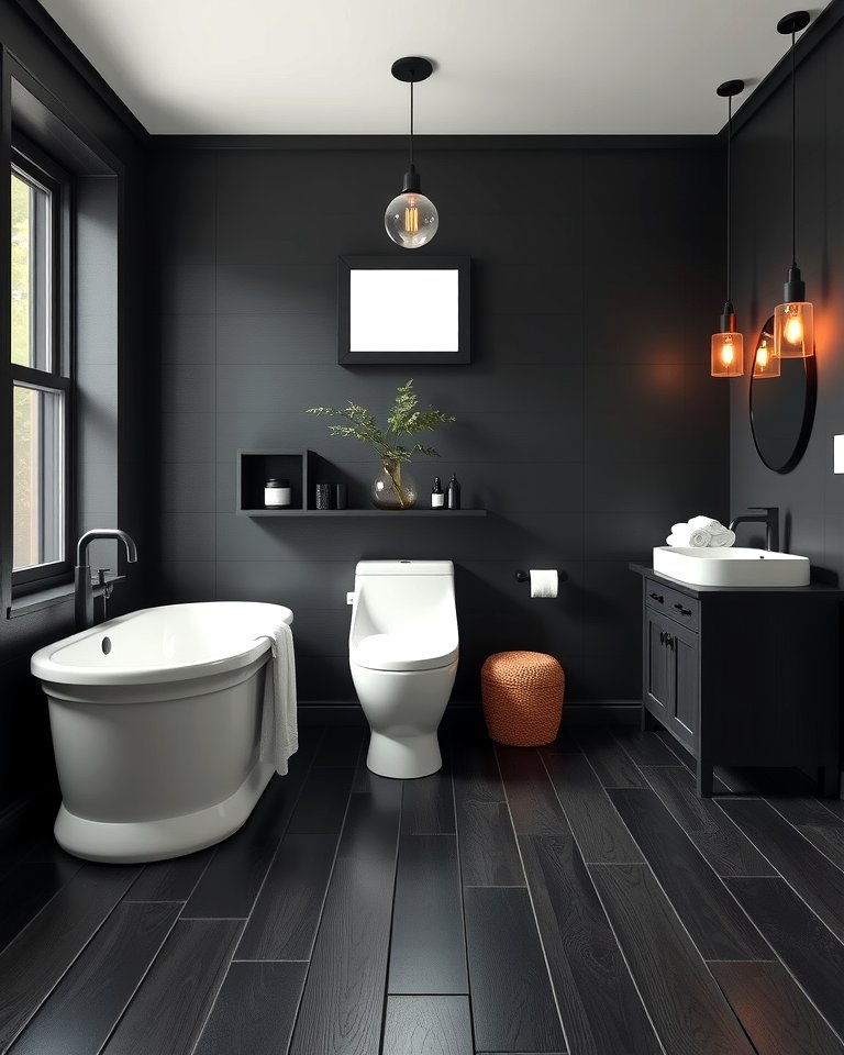 25 Black Floor Bathroom Ideas for a Bold Look