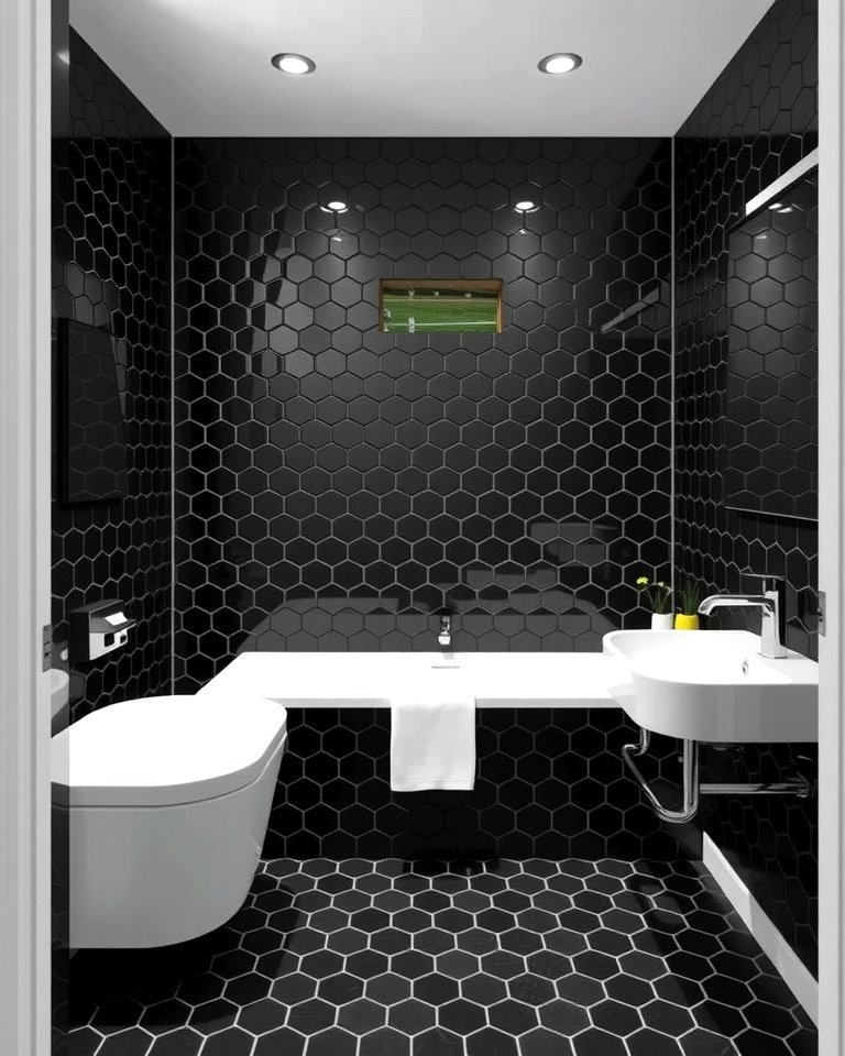 25 Stylish Black Tile Bathroom Ideas