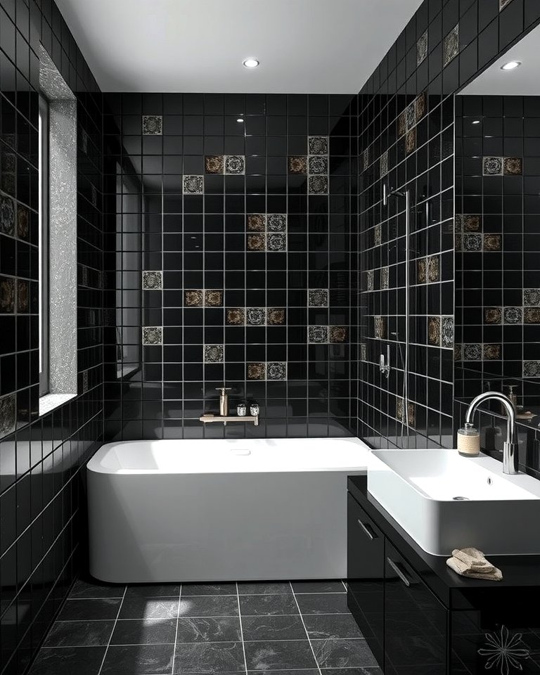 25 Stylish Black Tile Bathroom Ideas