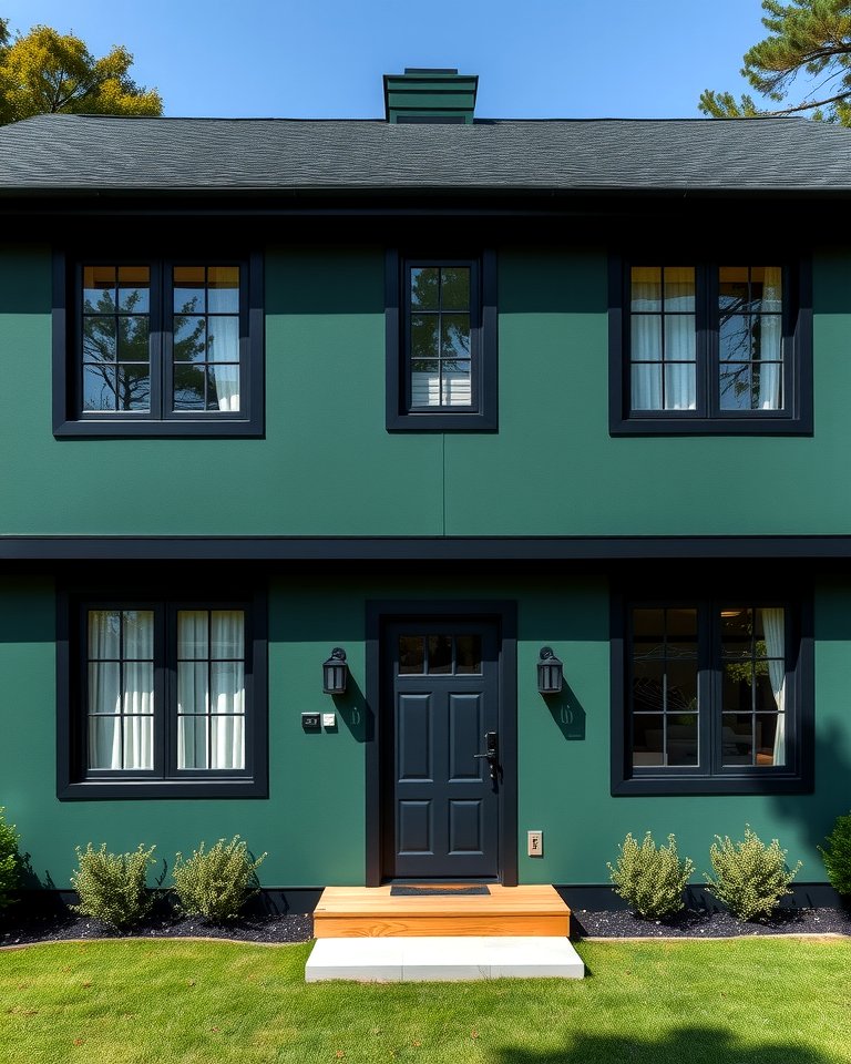 25 Forest Green House With Black Trim Ideas: Bold & Modern
