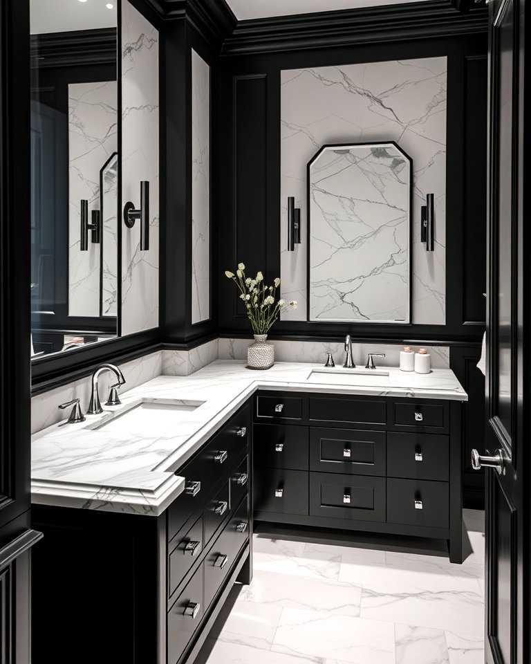 25 Black Vanity Bathroom Ideas for a Sleek and Stylish Look
