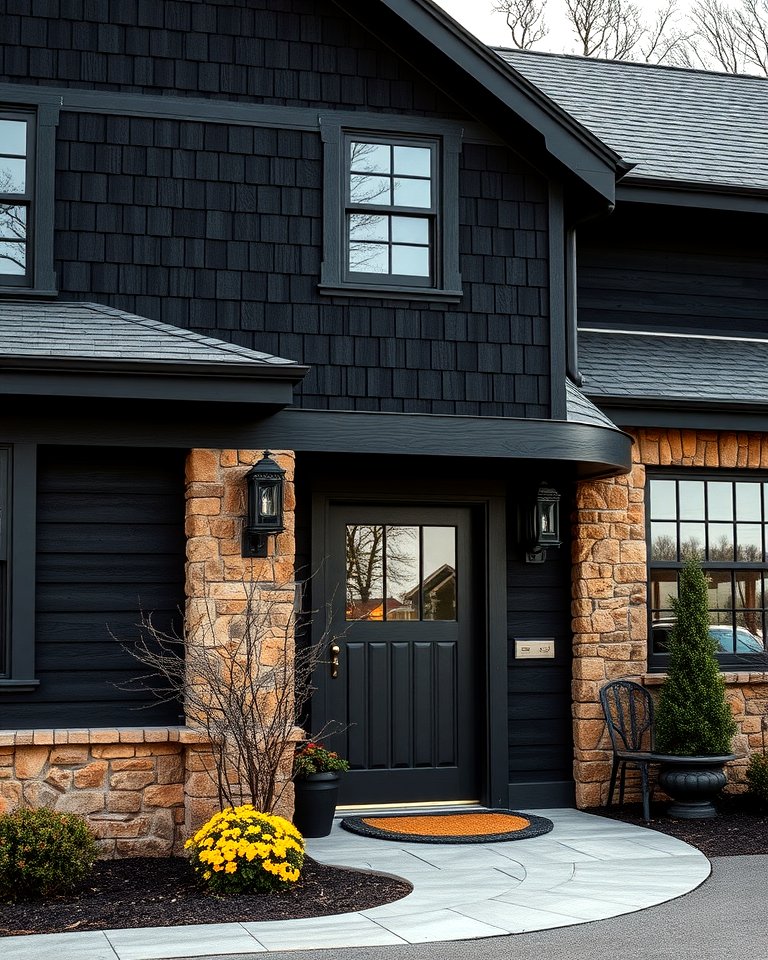 25 Black Modern Farmhouse Exterior Design Ideas