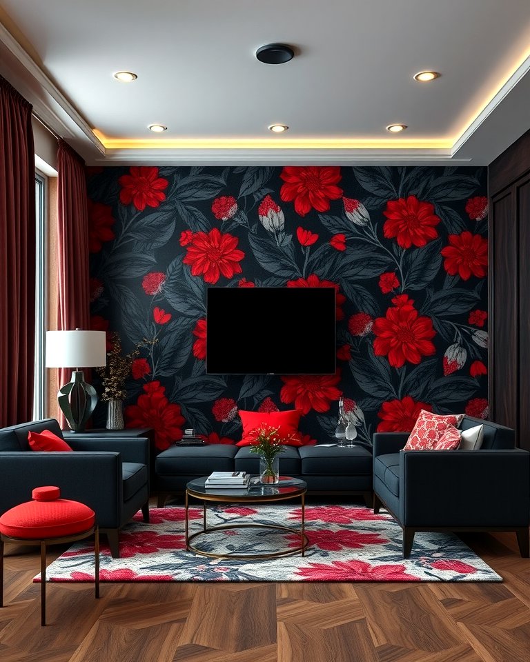 25 Black and Red Living Room Ideas for a Dramatic Look
