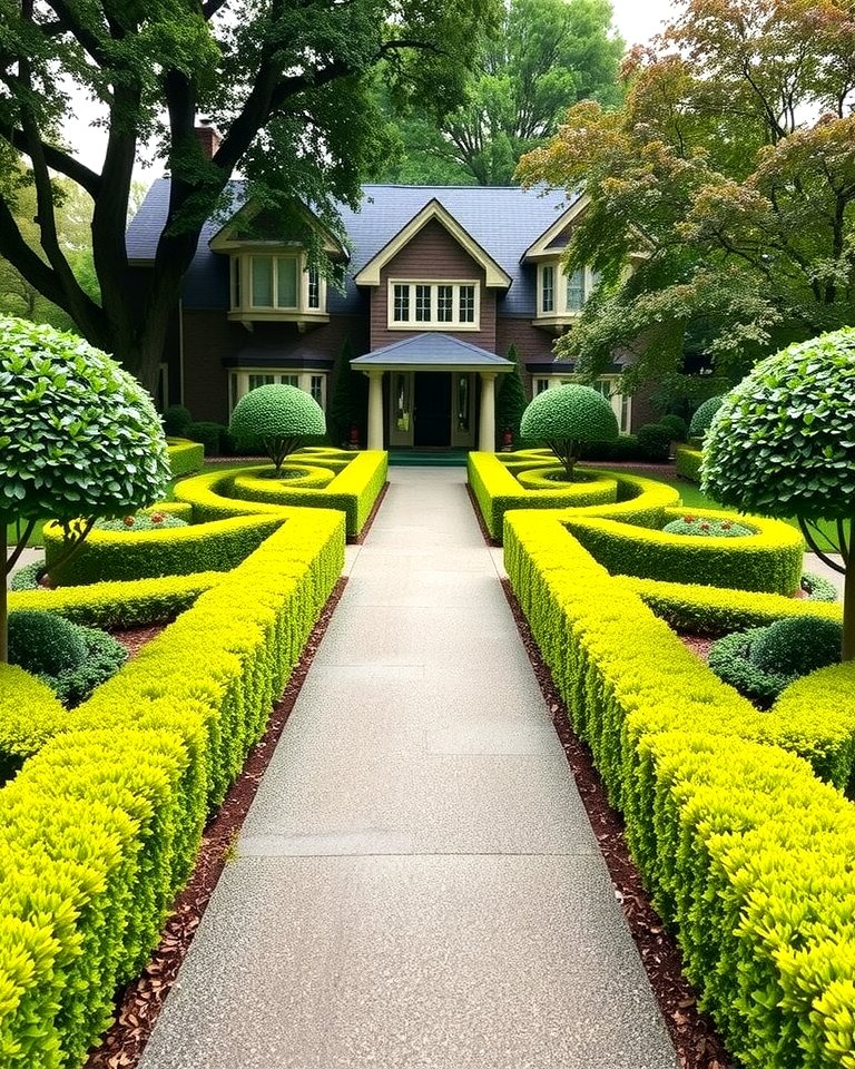 25 Elegant Front Yard Boxwood Design Ideas