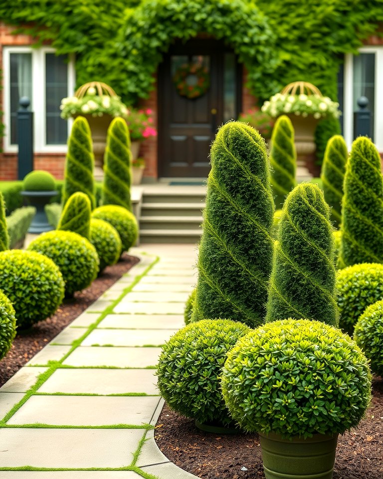 25 Elegant Front Yard Boxwood Design Ideas