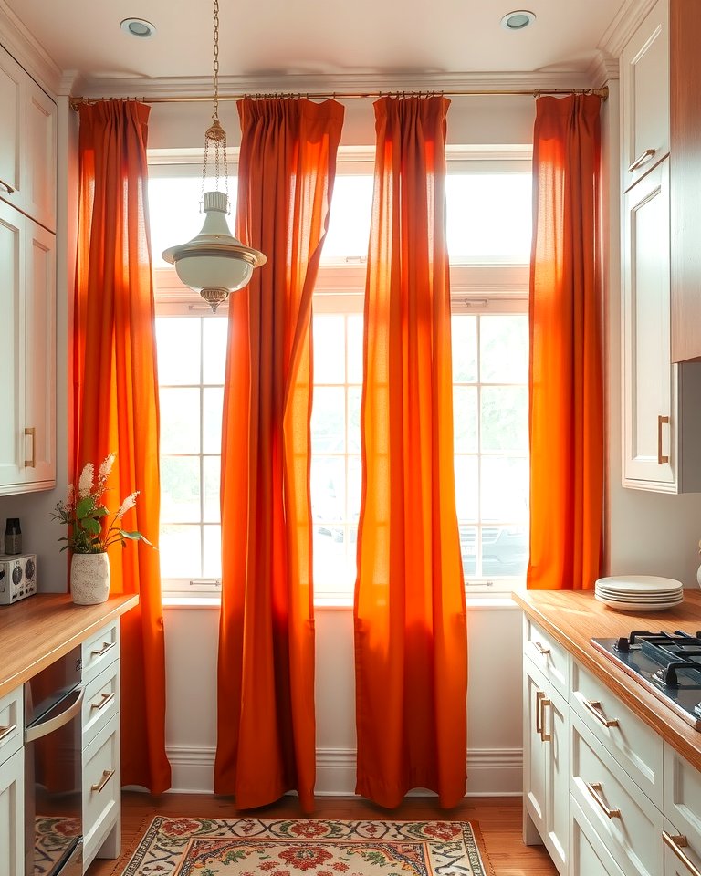 Take A Look About Orange Curtains For Kitchen