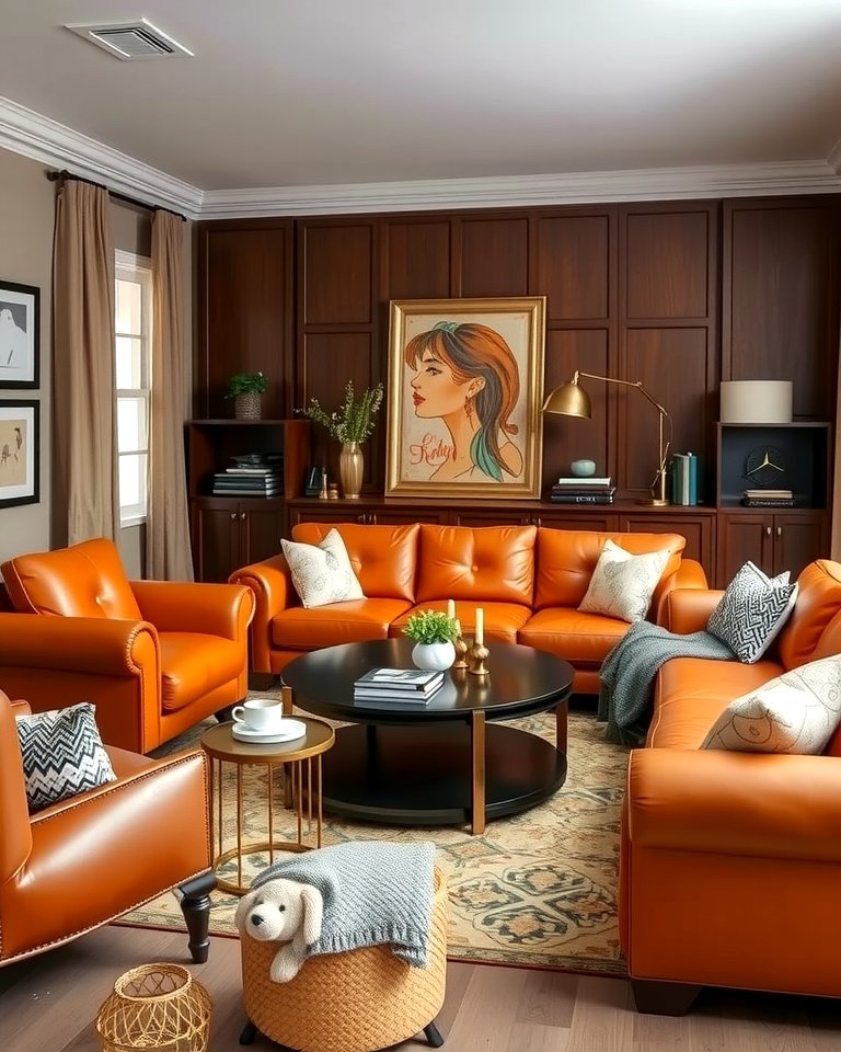 25 Burnt Orange Living Room Ideas for a Warm Ambiance