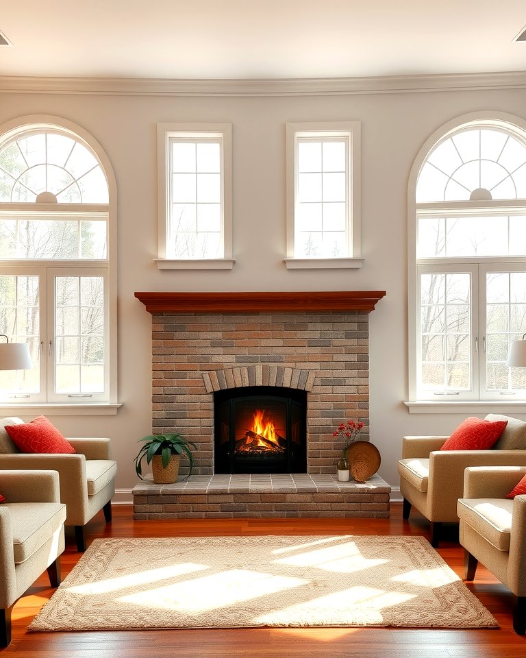 25 Fireplace Between Windows Ideas for Cozy Homes