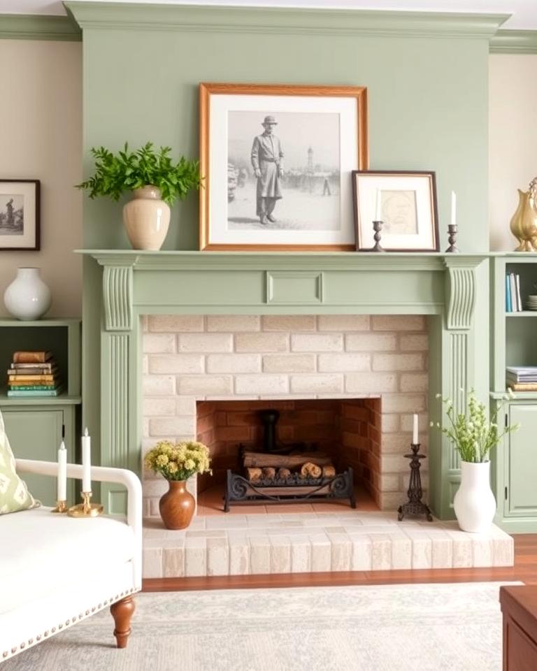 20 Sage Green Fireplace Ideas for a Calm Ambiance