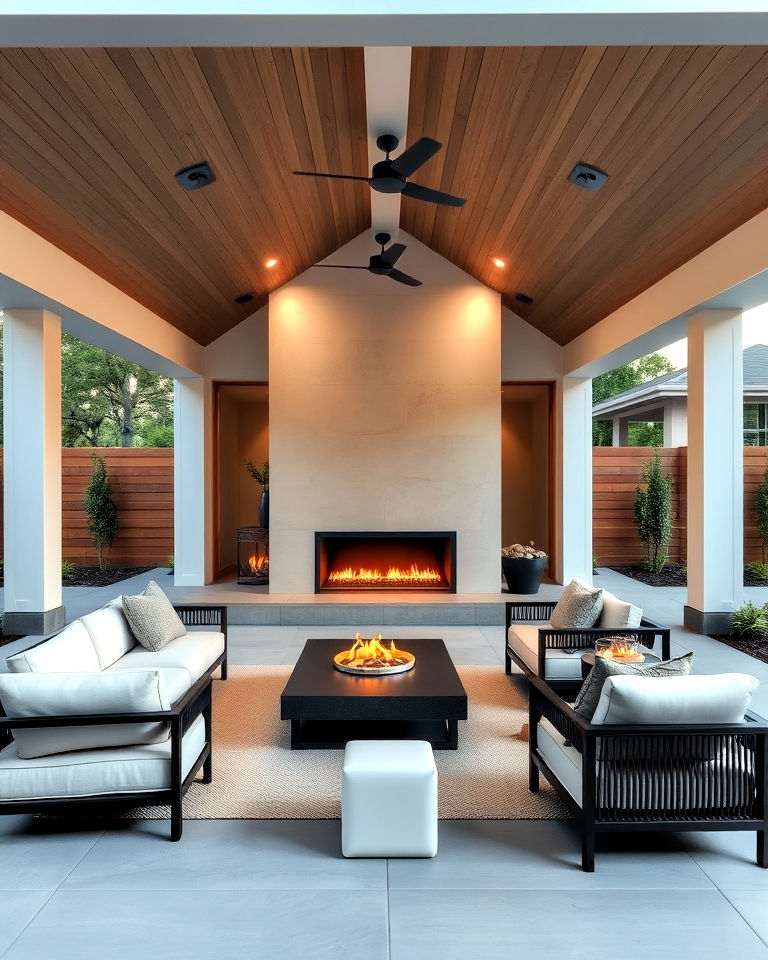 25 Backyard Pavilion With Fireplace Ideas for Cozy Nights