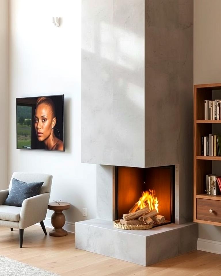 20 Modern Concrete Fireplace Ideas for Your Home