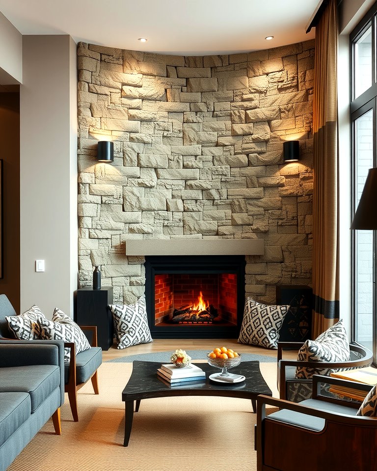 25 Faux Stone Fireplace Ideas for a Cozy and Elegant Look