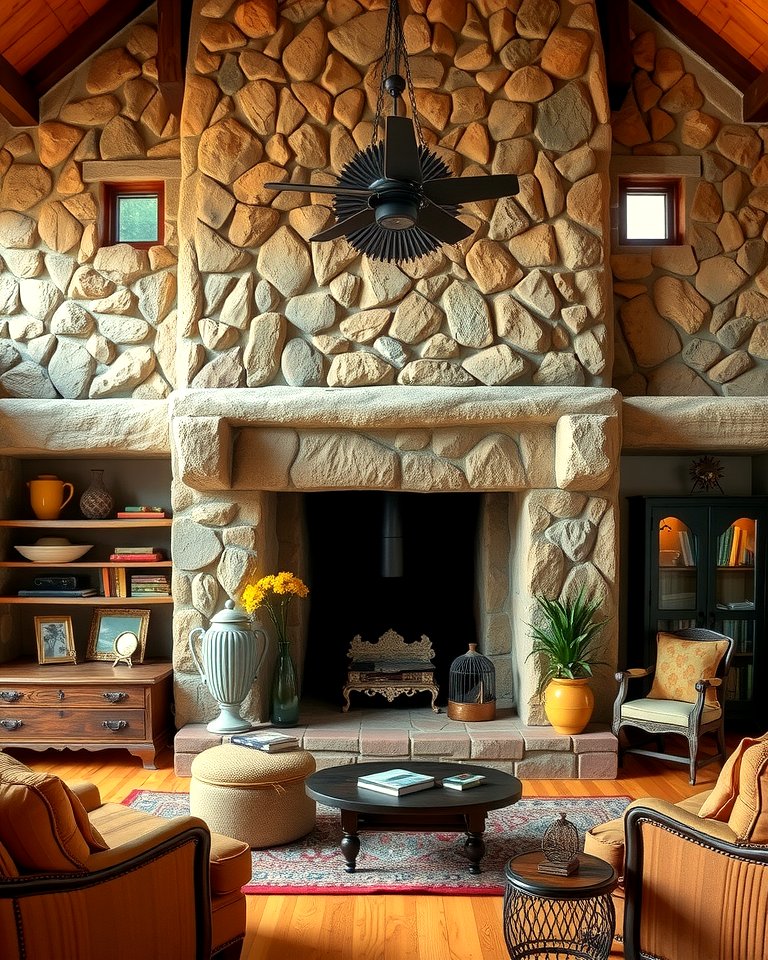 25 Floor to Ceiling Stone Fireplace Ideas for Drama