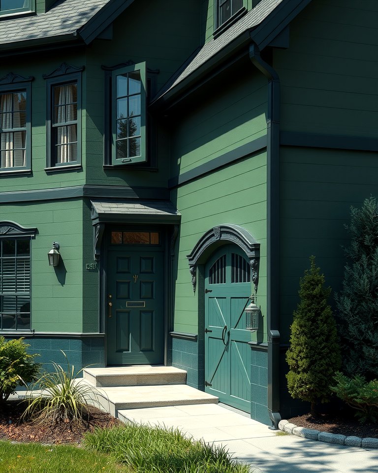 25 Forest Green House With Black Trim Ideas: Bold & Modern