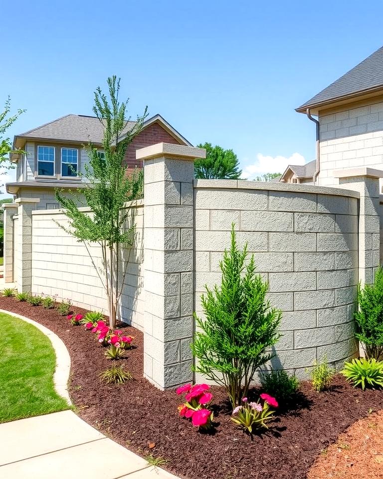 20 Concrete Block Fence Ideas for a Sturdy and Stylish Barrier