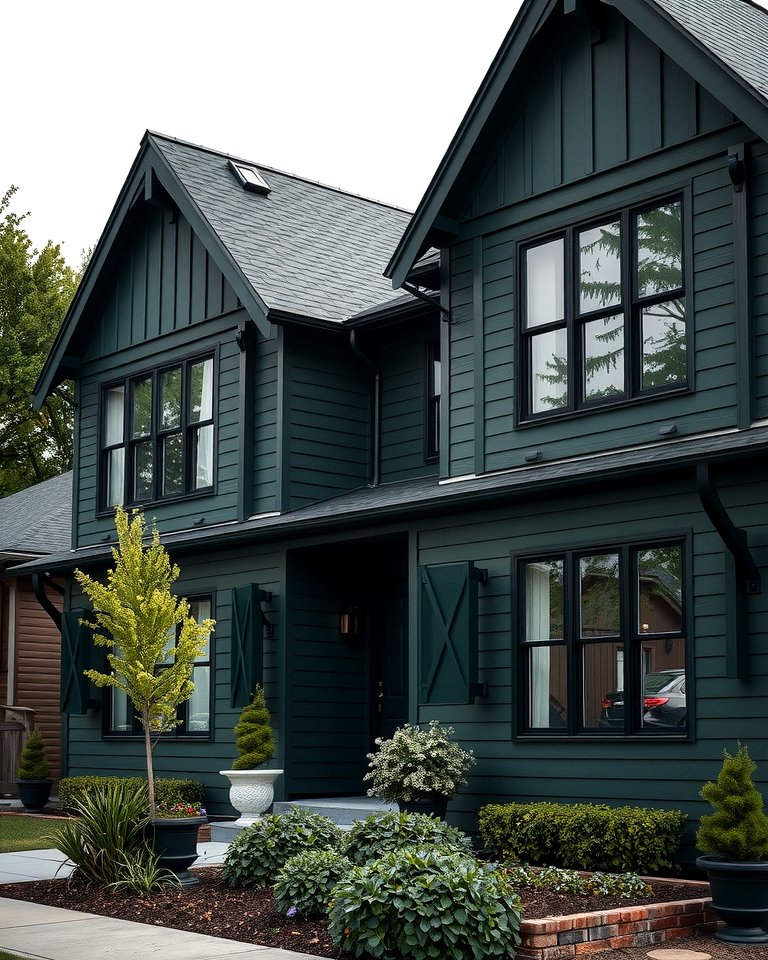 25 Green House Exterior With Black Trim Ideas