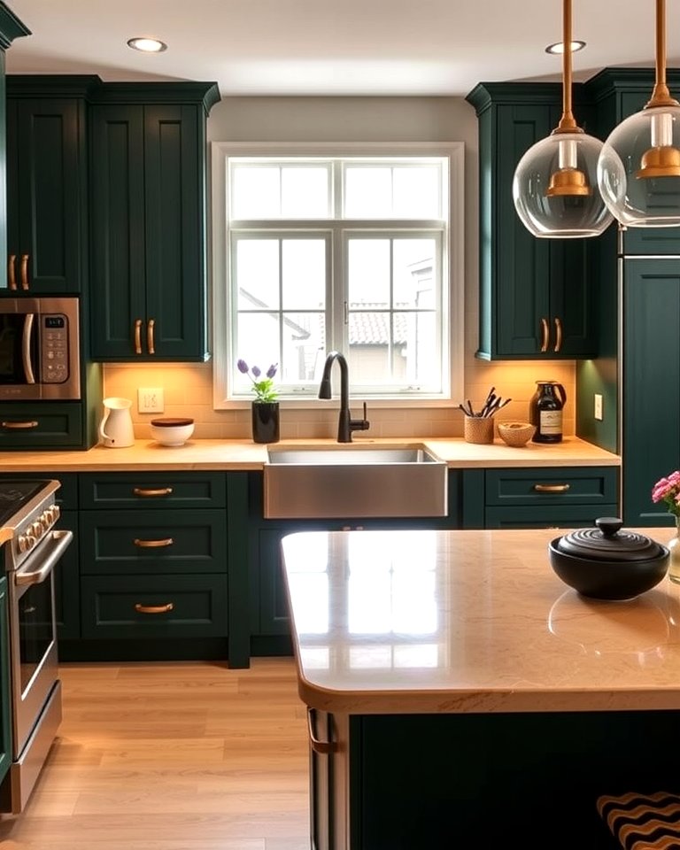 25 Warm Green and Brown Kitchen Design Ideas