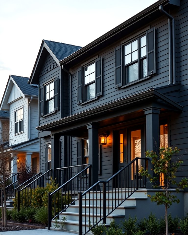 25 Blue House With Black Trim Ideas for a Striking Exterior
