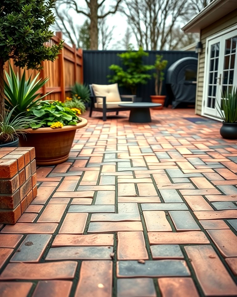 25 Herringbone Brick Patio Designs for a Classic Look