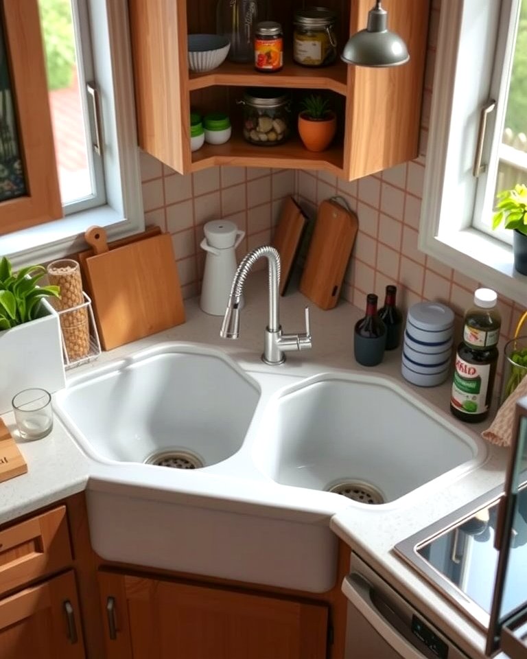 25 Clever Corner Kitchen Sink Ideas for Small Spaces