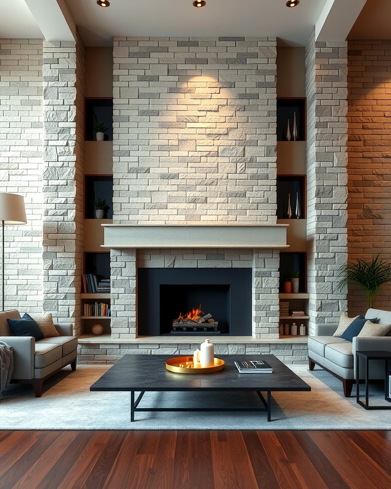 25 Floor to Ceiling Stone Fireplace Ideas for Drama