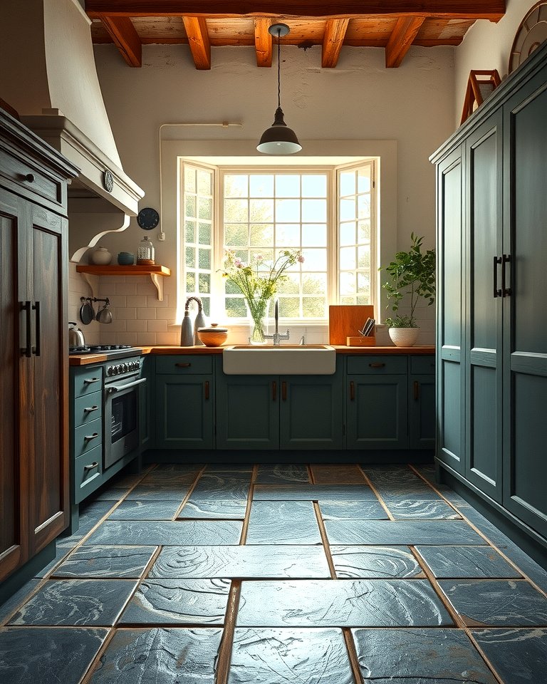 25 Kitchens With Slate Floors for a Durable and Stylish Look
