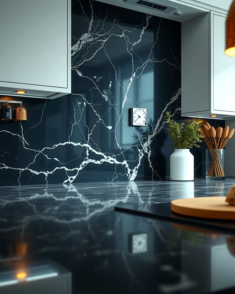 25 Kitchen With Black Backsplash Ideas for Drama