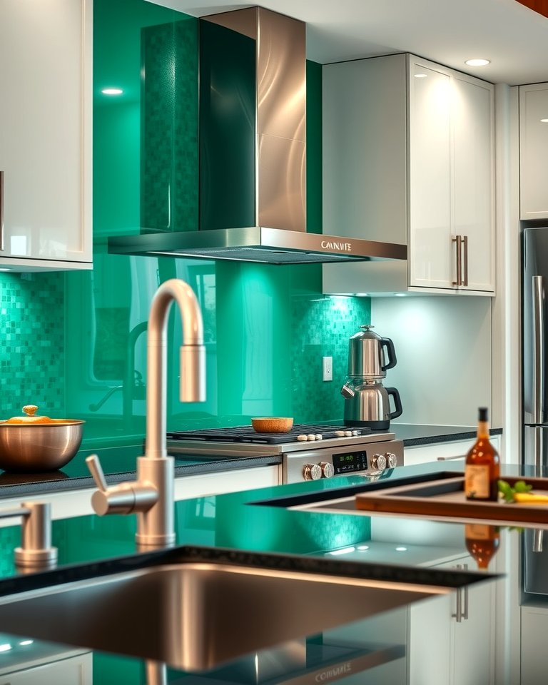 25 Chic Kitchen With Green Backsplash Ideas