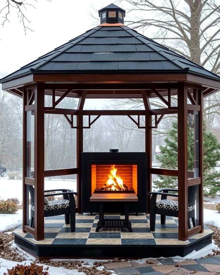25 Gazebo With Fireplace Ideas for Cozy Outdoor Nights