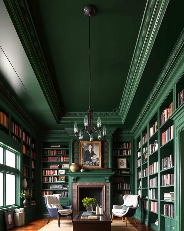 20 Dark Green Home Library Ideas and Inspiration