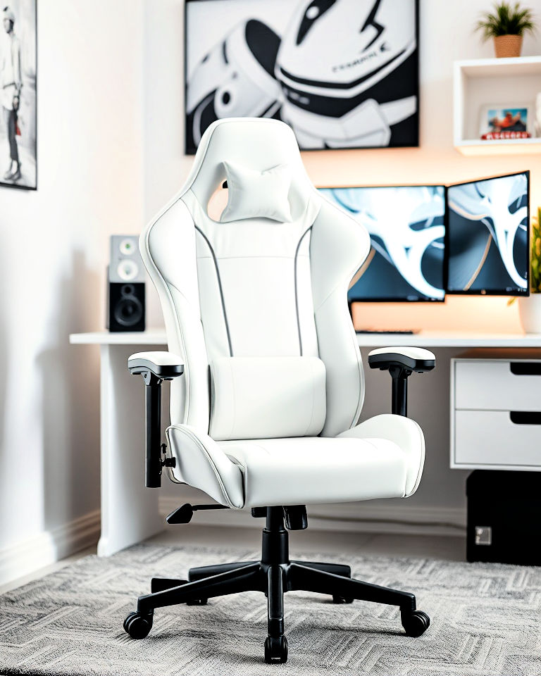 25 All White Gaming Setup Ideas for a Sleek Look