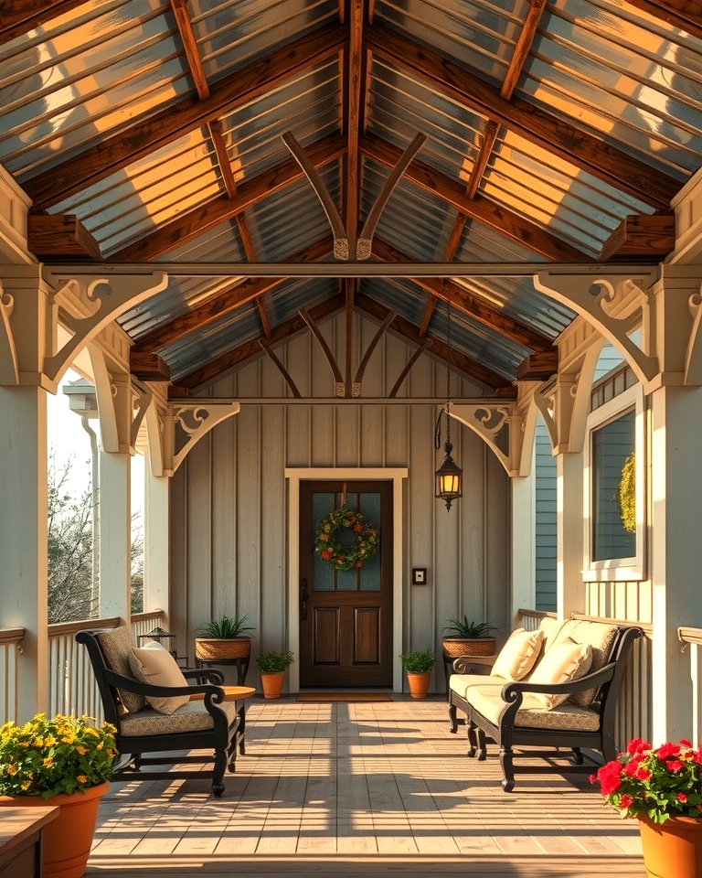 25 Metal Roof Porch Design Ideas for a Durable Space